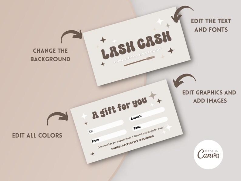 Lash Voucher, Gift Certificate Diy, Lash Gift Card, Lash Cash, Lash ...