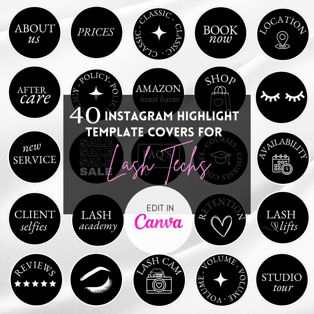 Lash Tech Highlights, Black Story Covers, IG Story Covers, Lash Tech ...