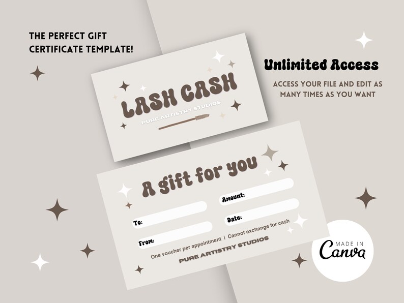 Lash Voucher, Gift Certificate Diy, Lash Gift Card, Lash Cash, Lash ...