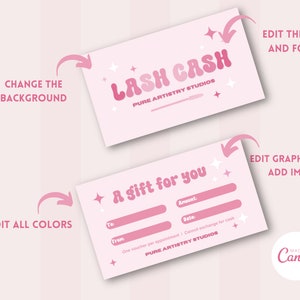 Gift Certificate Diy Lash Cash for Lash Techs, Lash Cash Card, Lash ...