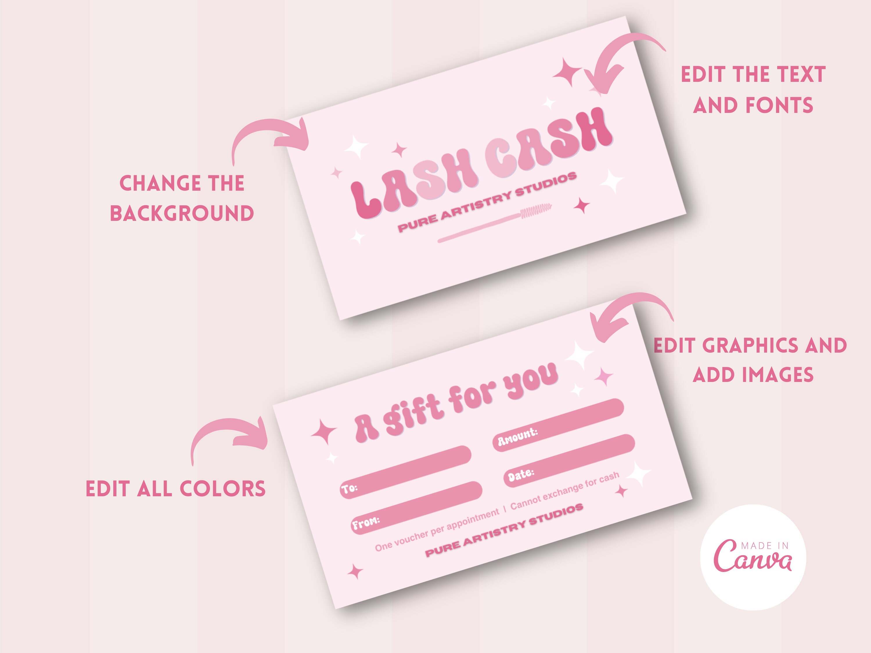 Gift Certificate Diy Lash Cash for Lash Techs Lash Cash Card - Etsy