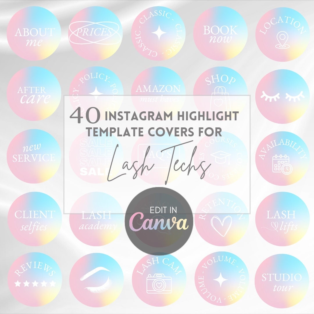 Lash Tech Highlights, Lash Extension Story, Pastel Lash Template, Lash ...