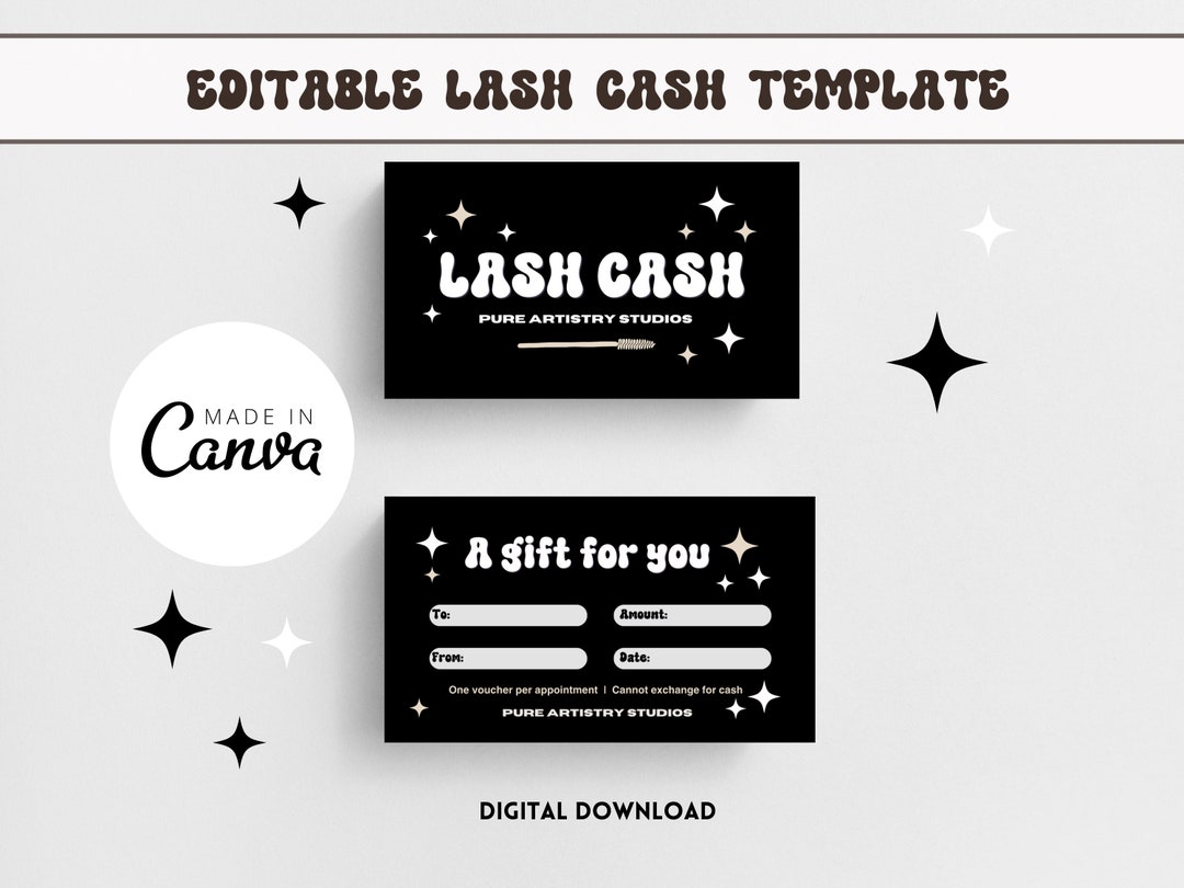 Lash Cash Voucher, Lash Gift Card, Lash Cash Card, Lash Coupon, Gift ...