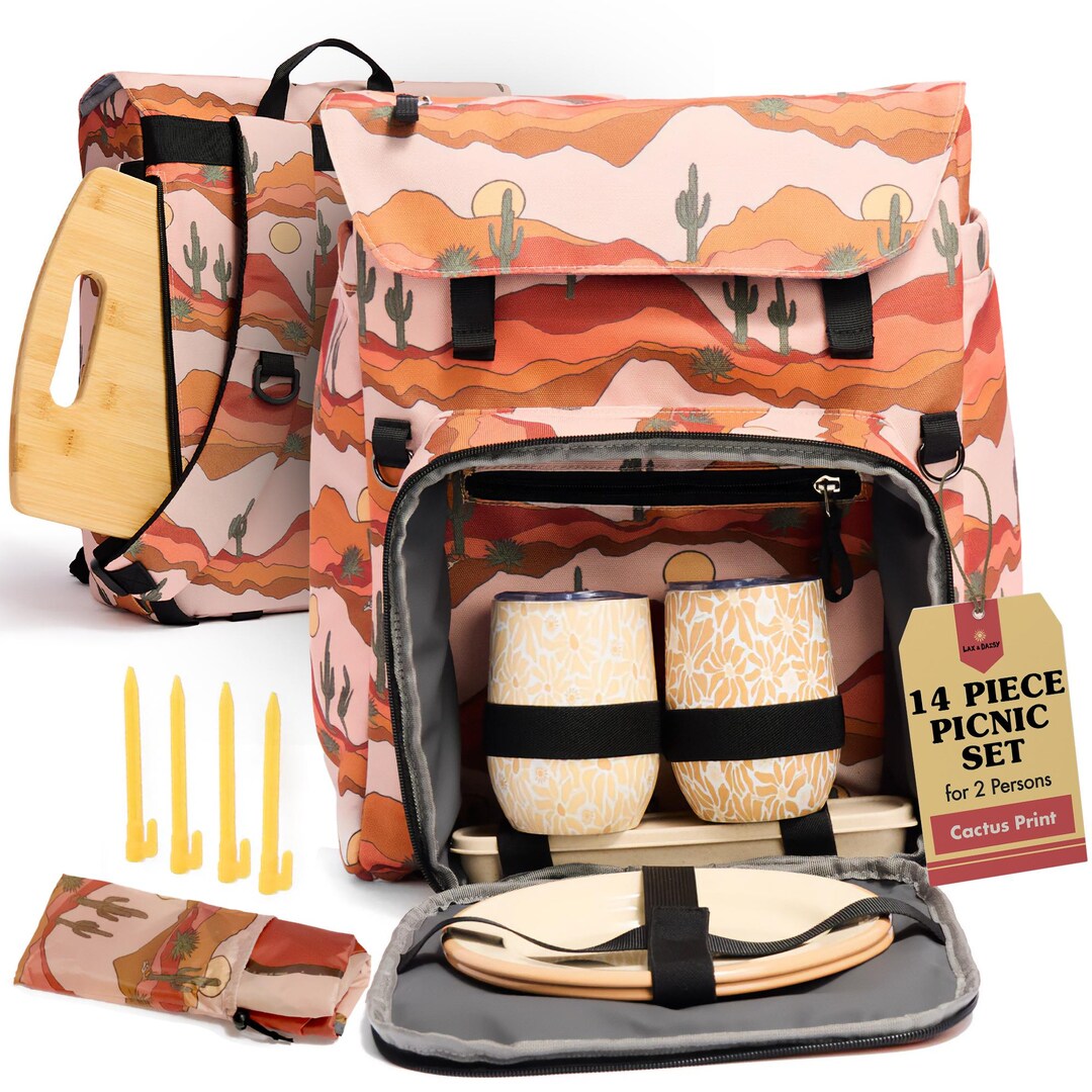 Luxe Picnic Cooler Backpack Set for 2 | Wedding, Bridal & Anniversary ...