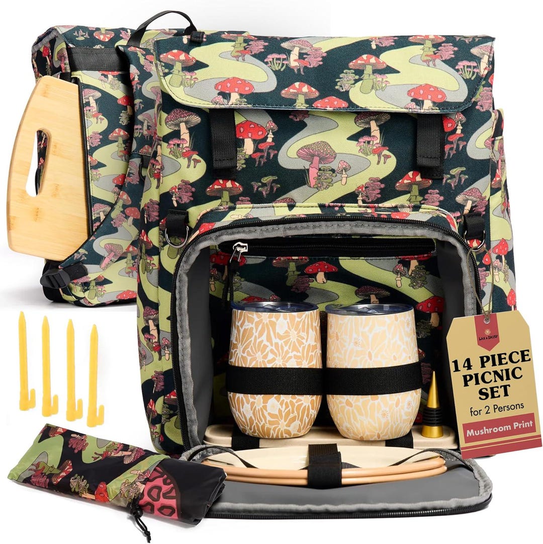 Luxe Picnic Cooler Backpack Set for 2 | Wedding, Bridal & Anniversary ...
