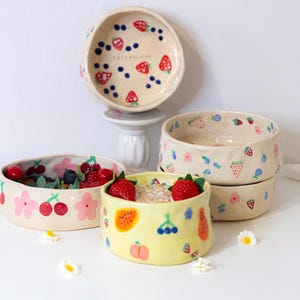 Handmade Ceramic Fruit Mug Set, Cute Breakfast Set, Papaya Clay Fruit ...