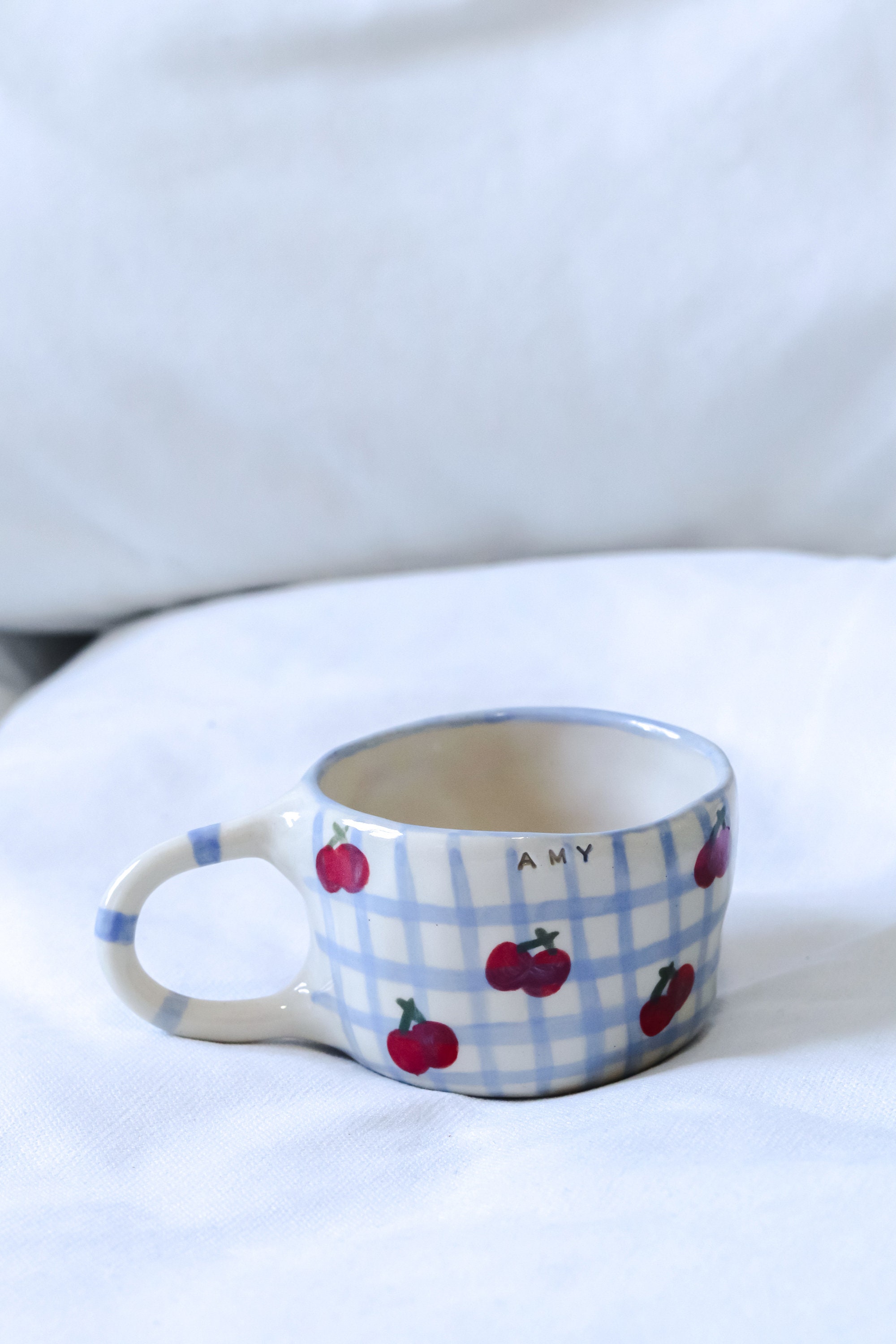 CHERRYFIELDS: Cute Custom Cherry Handmade Mug Aesthetic - Etsy