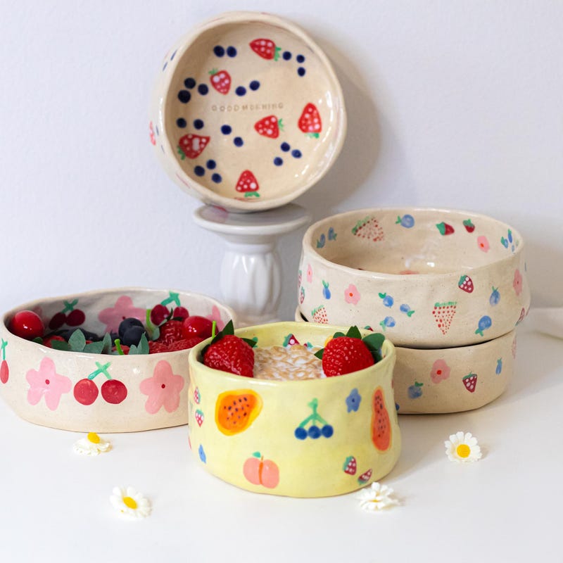 Ceramic Fruit Dinnerware Set - Etsy