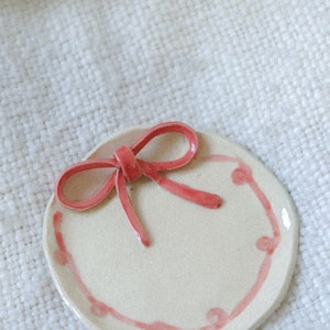 Pink Coquette Bow Ceramic Plate , Bow Trinket, Coquette Pottery ...