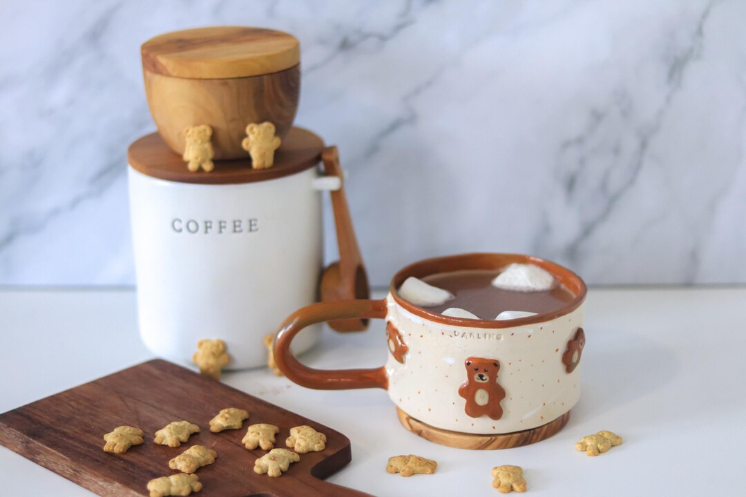 Brown Teddy Bear Handmade Coffee Mug, Custom 3D Bear Mug, Handmade ...