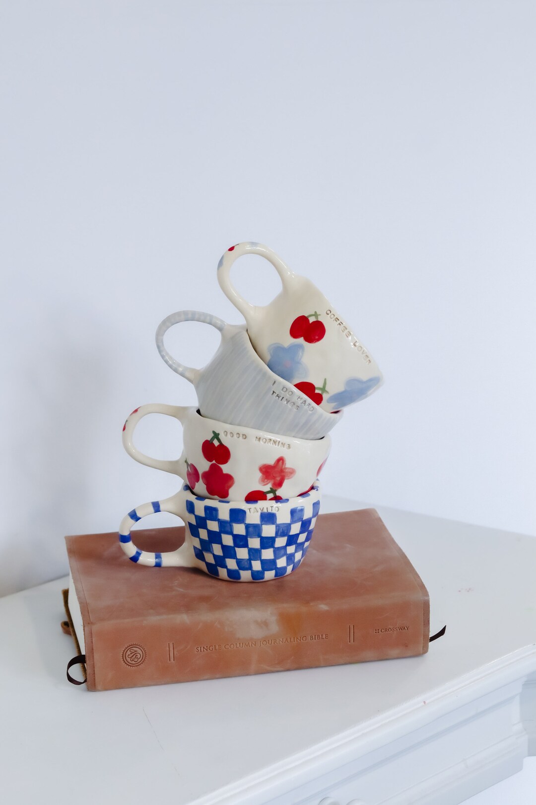 Custom Ceramic Pottery Mugs, Cute Aesthetic Mug, Coffee Clay Mug ...