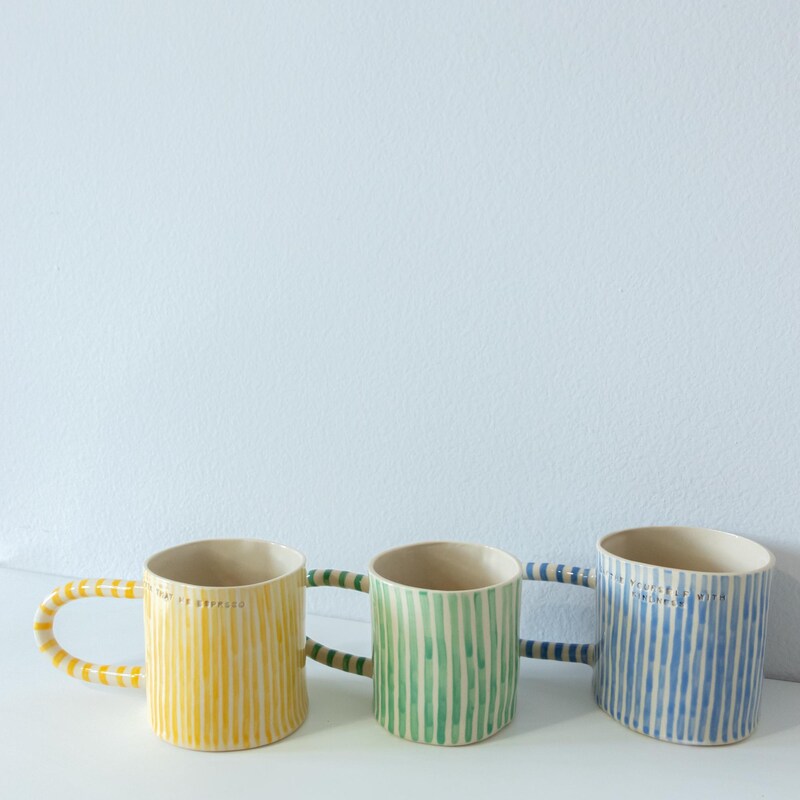 Striped Mugs - Etsy