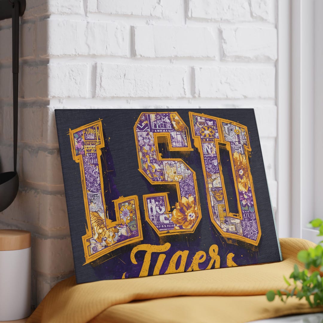 Custom Glass Cutting Board, LSU Tigers Kitchen Décor, Gift for Chefs ...