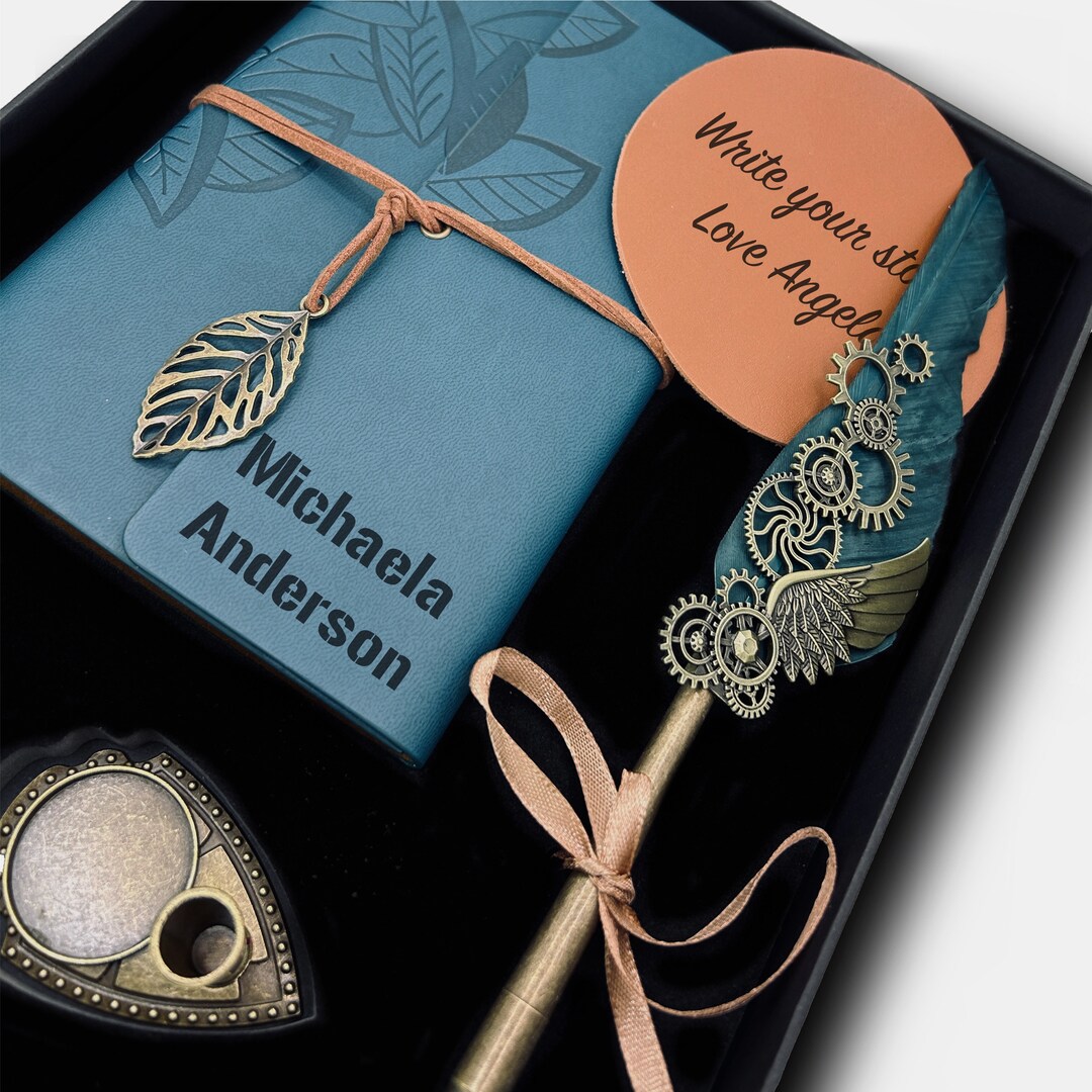 Personalized Calligraphy Feather Pen Gift Set / Calligraphy Set With ...