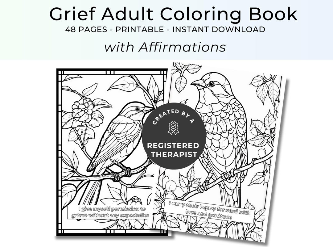 Grief Coloring Page, Loss & Bereavement Colouring Book, Birds ...