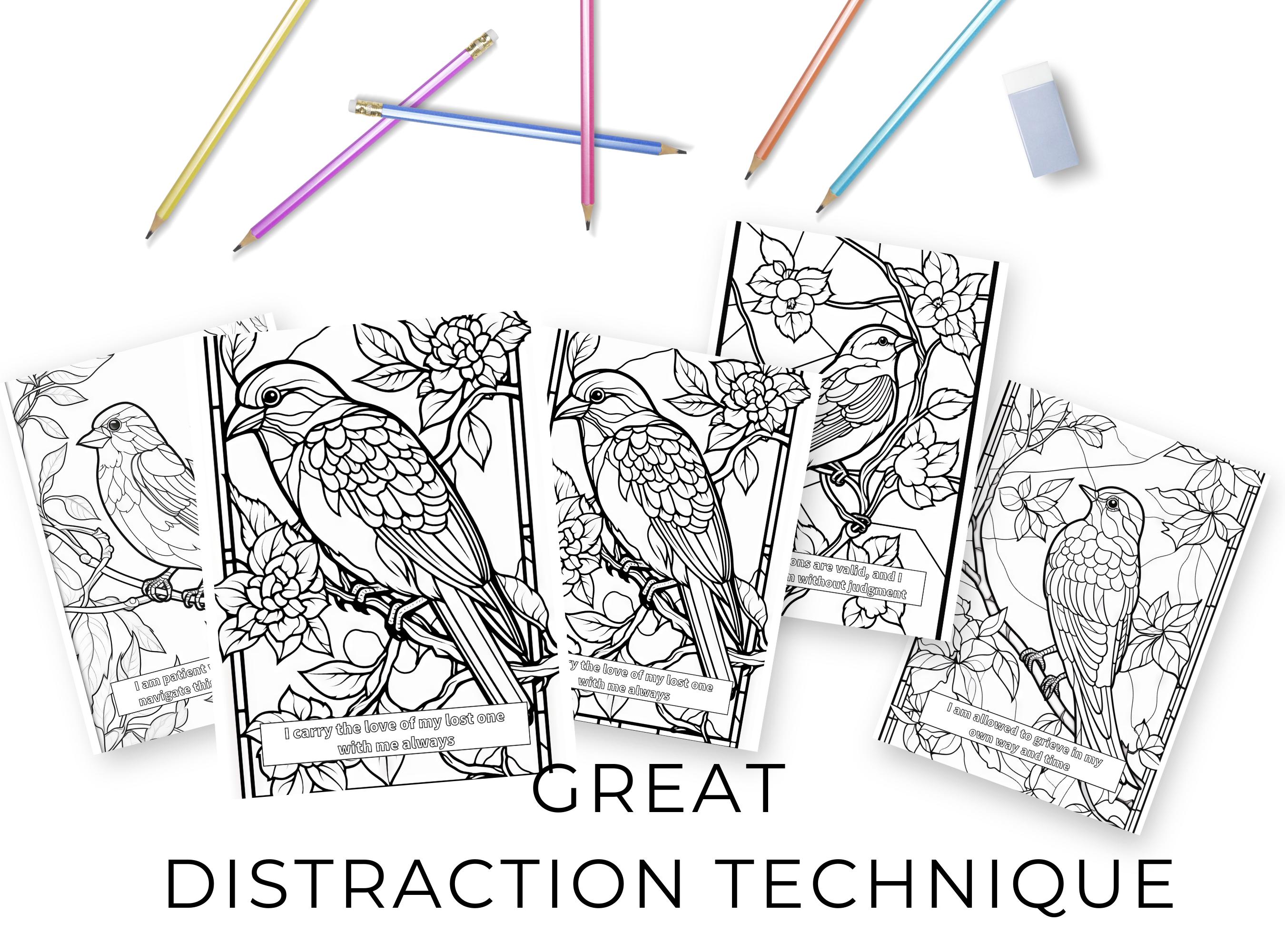 Grief Coloring Page, Loss & Bereavement Colouring Book, Birds ...