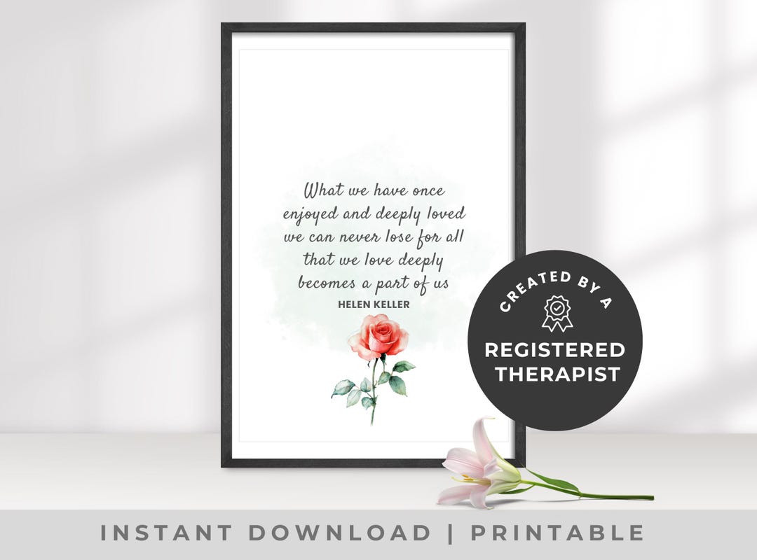 Helen Keller Quote on Grief, Bereavement Printable Wall Art, What We ...