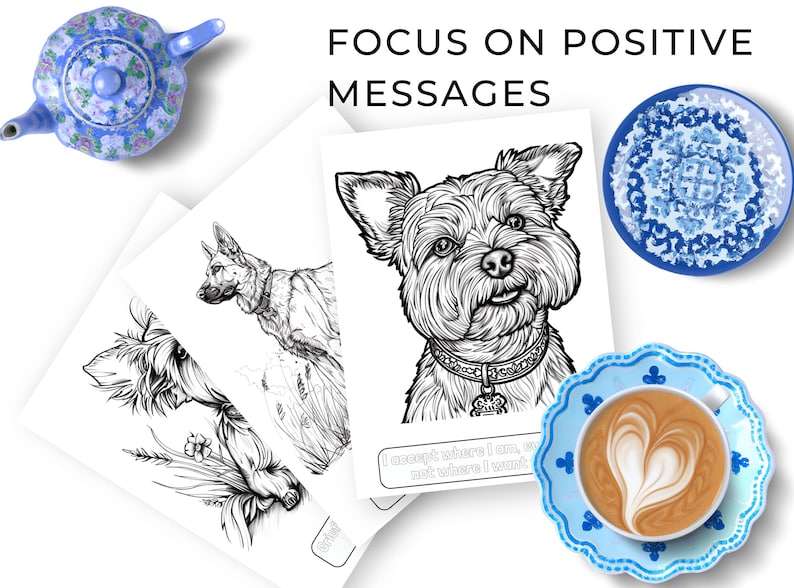 Grief Coloring Pages for Adults, Bereavement Colouring Book, Dogs ...