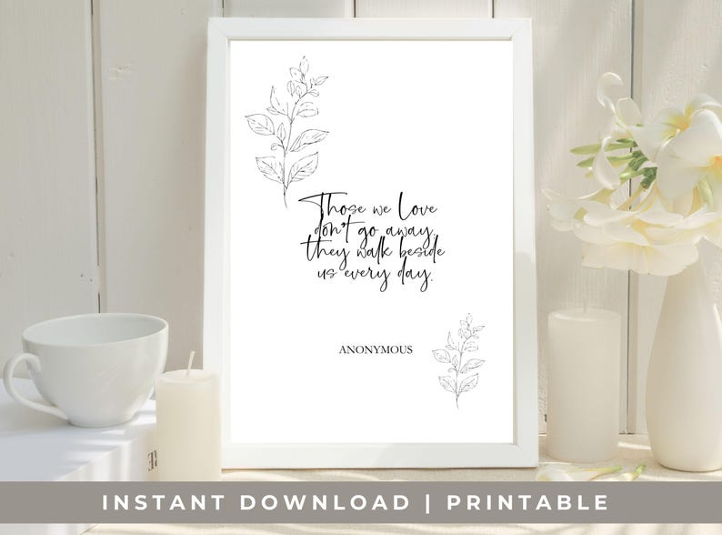 In Loving Memory Digital Printable, Simple Grief Quotes Digital Print ...