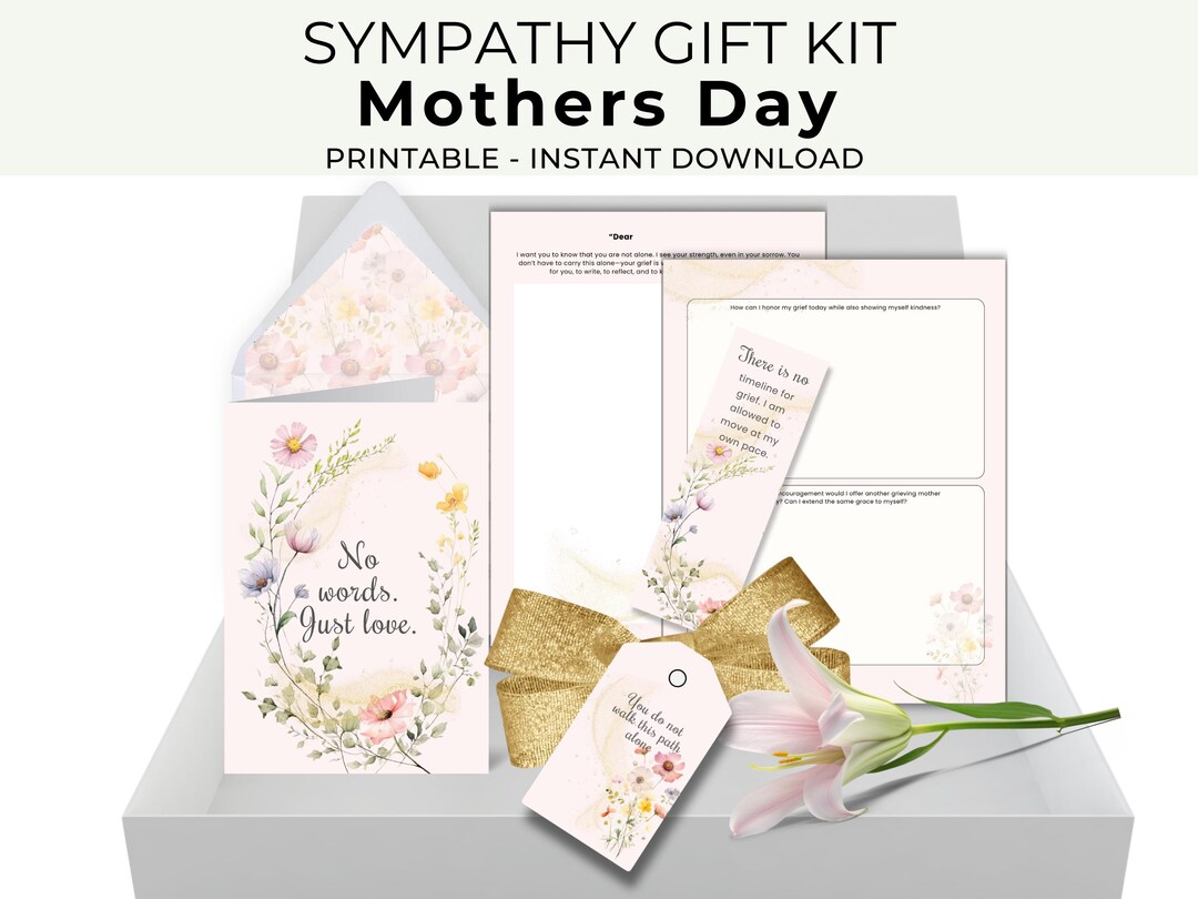 Printable Sympathy Gift for Grieving Moms, Pink Memorial Design, Loss ...