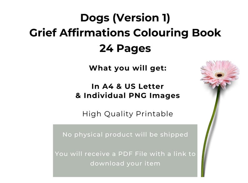 Grief Coloring Pages for Adults, Bereavement Colouring Book, Dogs ...