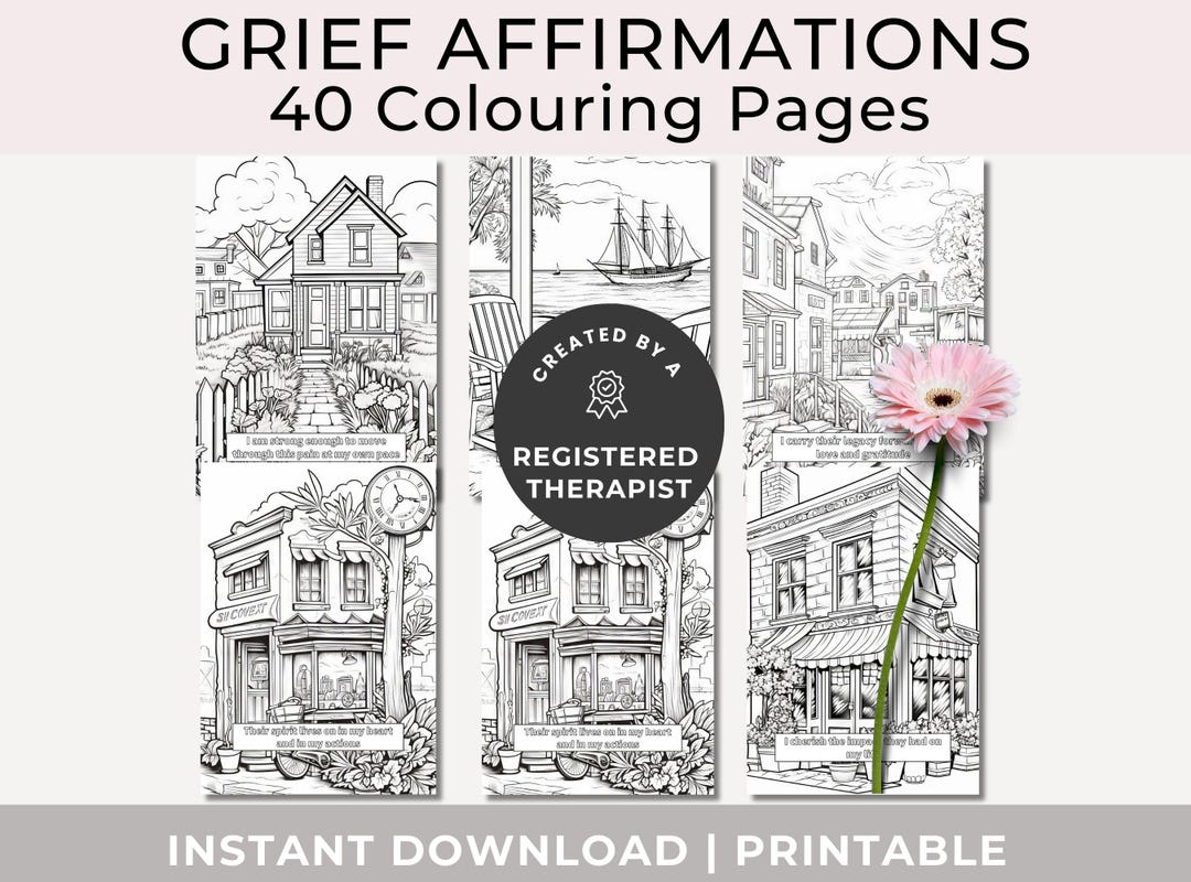 Coloring Pages for Grief, Bereavement Therapy Art, Relaxing Scenes ...