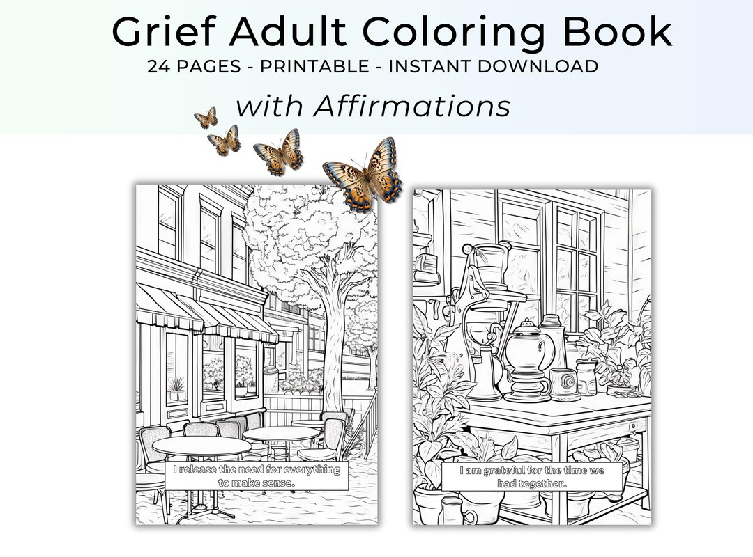 Coloring Pages for Grief, Bereavement Coloring Sheets, Peaceful Scenes ...