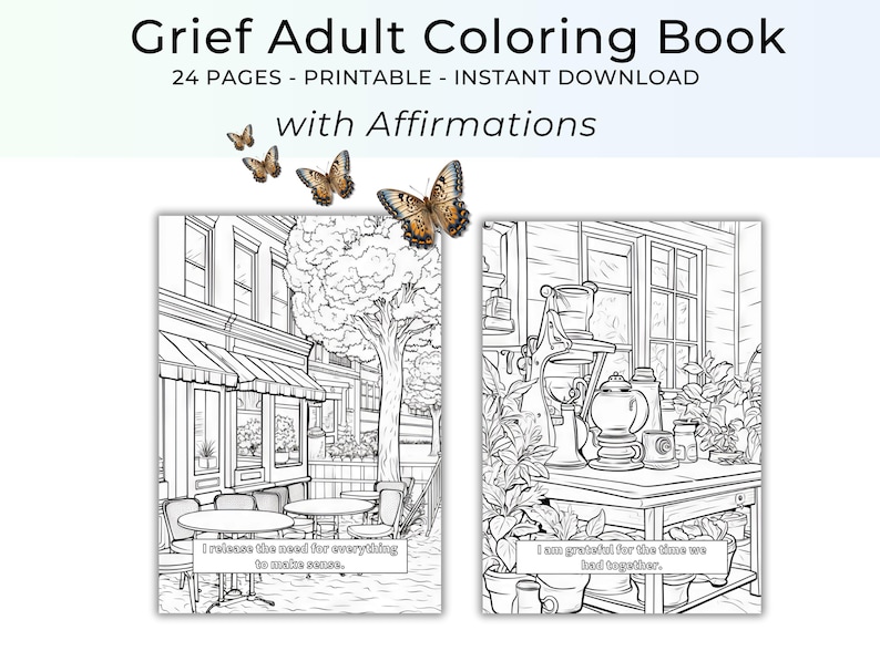 Coloring Pages for Grief, Bereavement Coloring Sheets, Peaceful Scenes ...