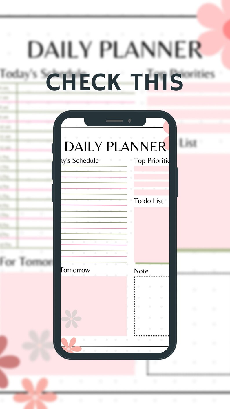Daily to Do List Printable,instant Download,daily Planner,minial ...