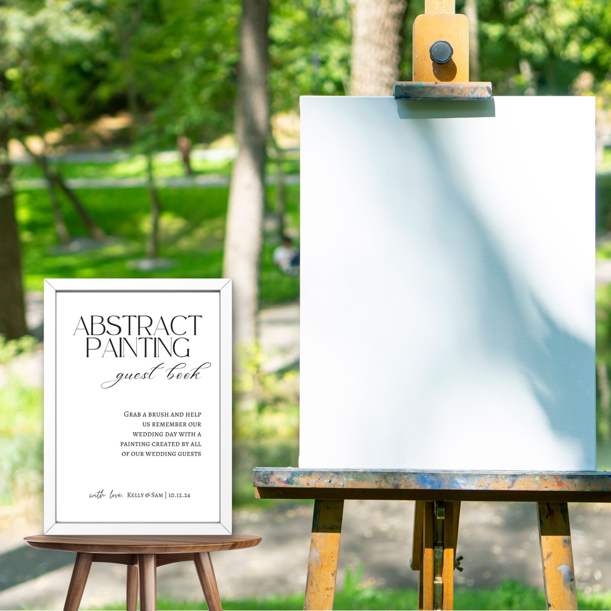 Abstract Painting Guest Book Printable Sign, Wedding Guest Book Sign ...