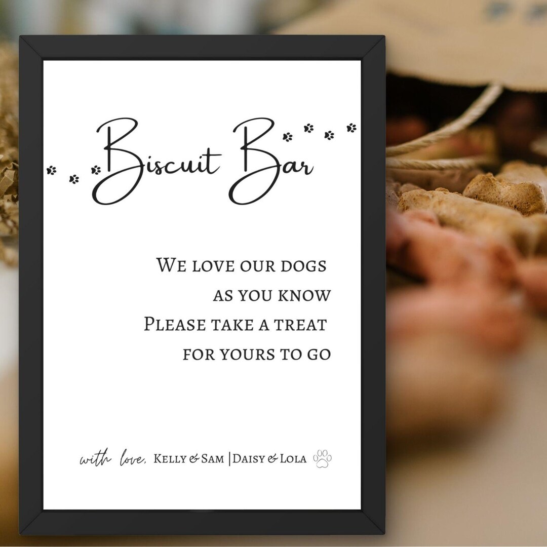 Biscuit Bar Wedding Sign: Dog Treat Favors Printable (instant Download ...