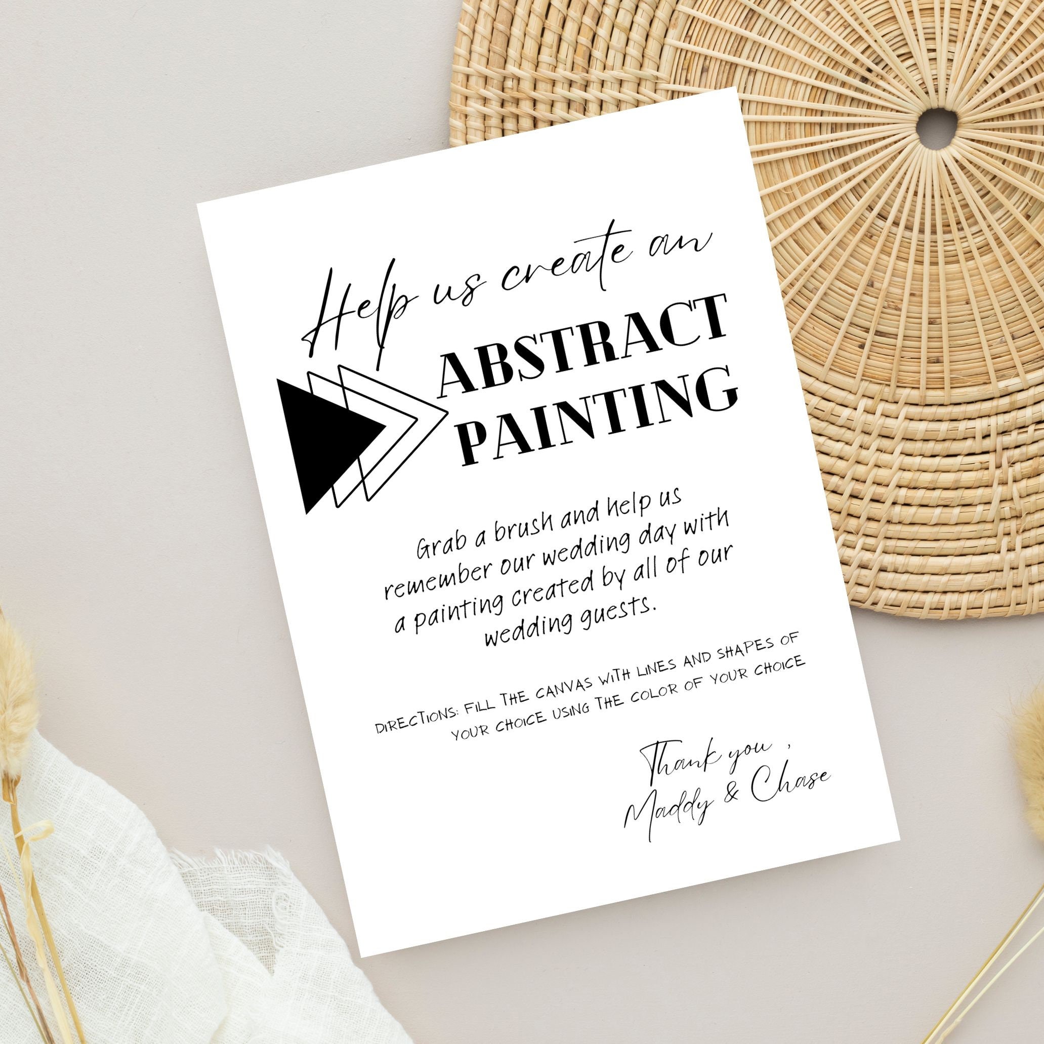 Abstract Painting Guest Book Sign, Help Us Create an Abstract Painting ...