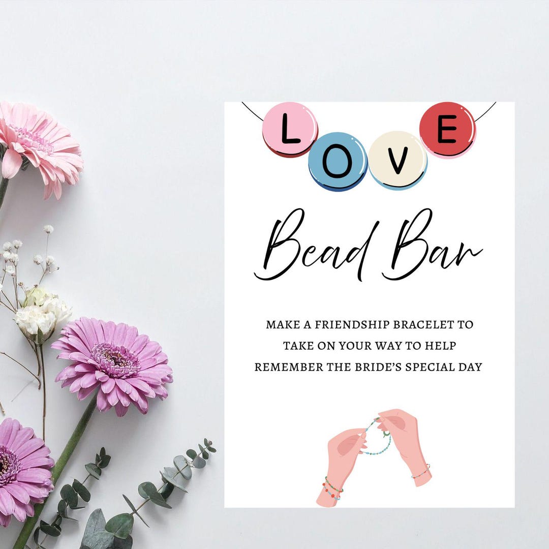Bead Bar Sign, Friendship Bracelet Bar Printable Sign - Etsy