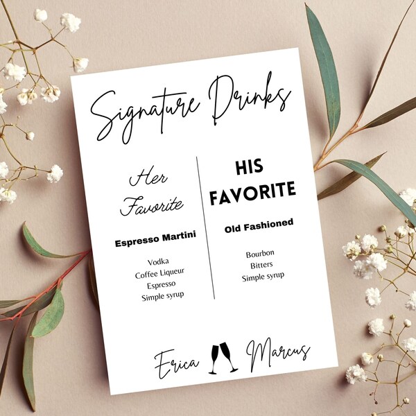 His and Her Favorite Wedding Sign - Etsy