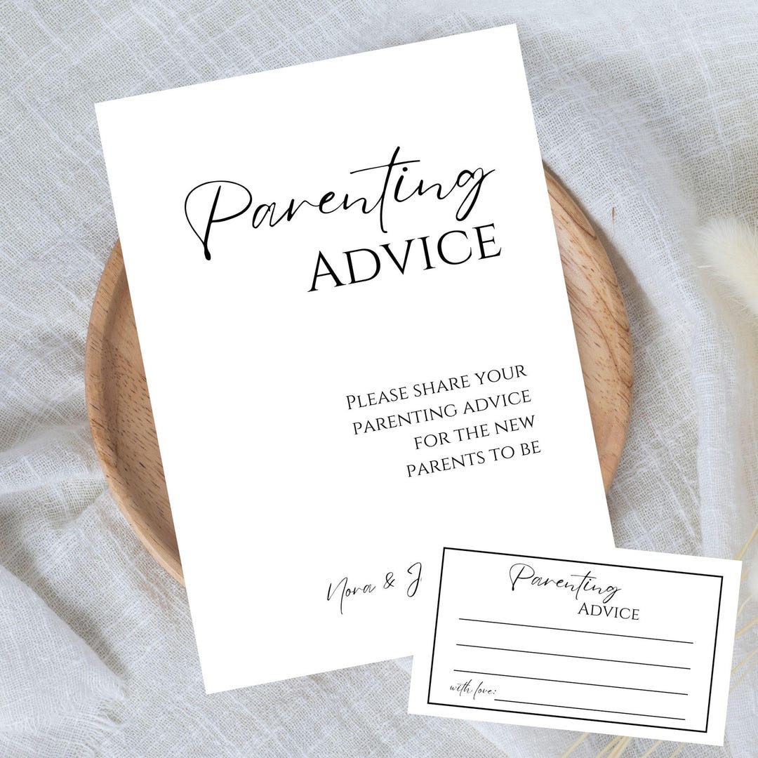 Parenting Advice Sign & Cards: Baby Shower Game (digital Download) - Etsy