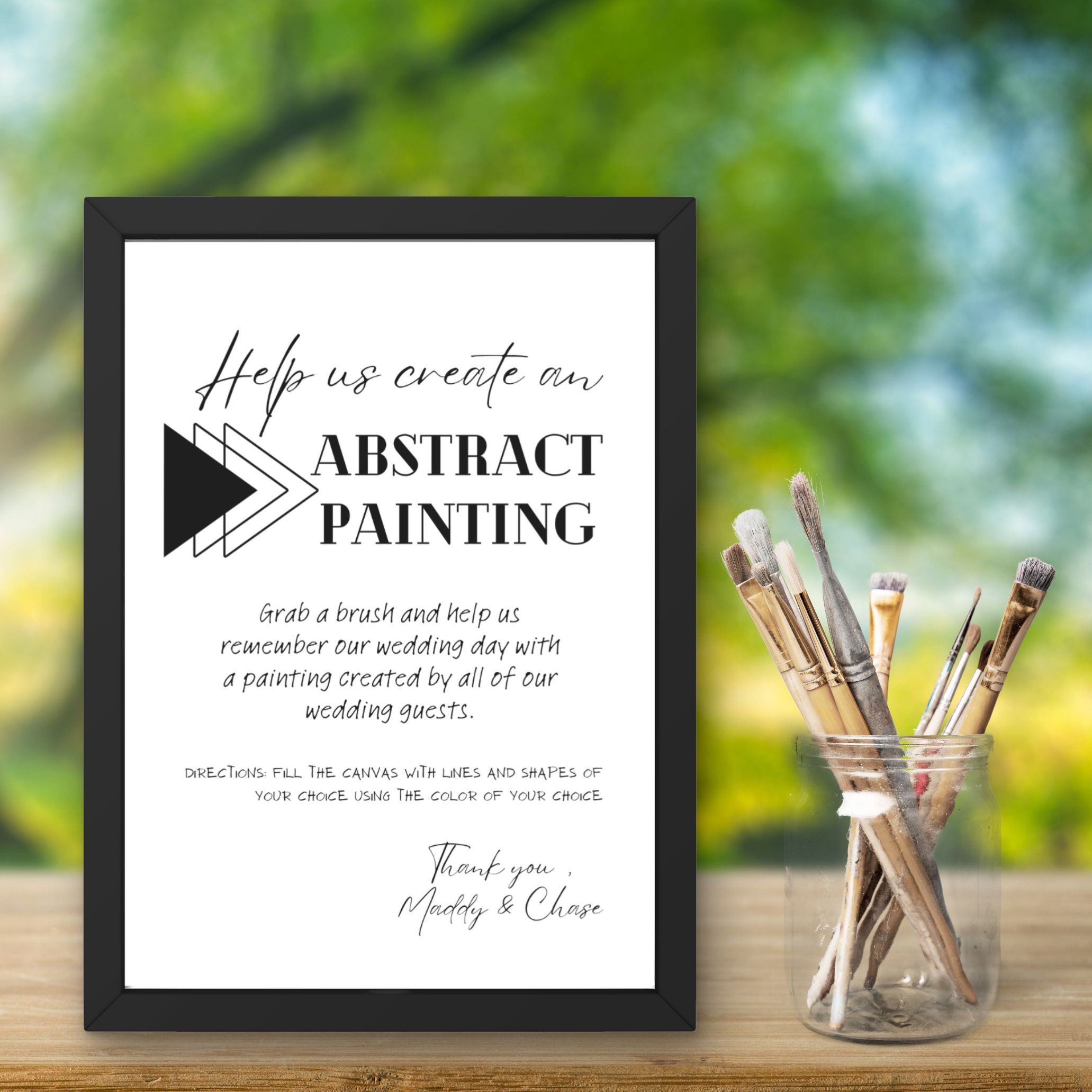 Abstract Painting Guest Book Sign, Help Us Create an Abstract Painting ...