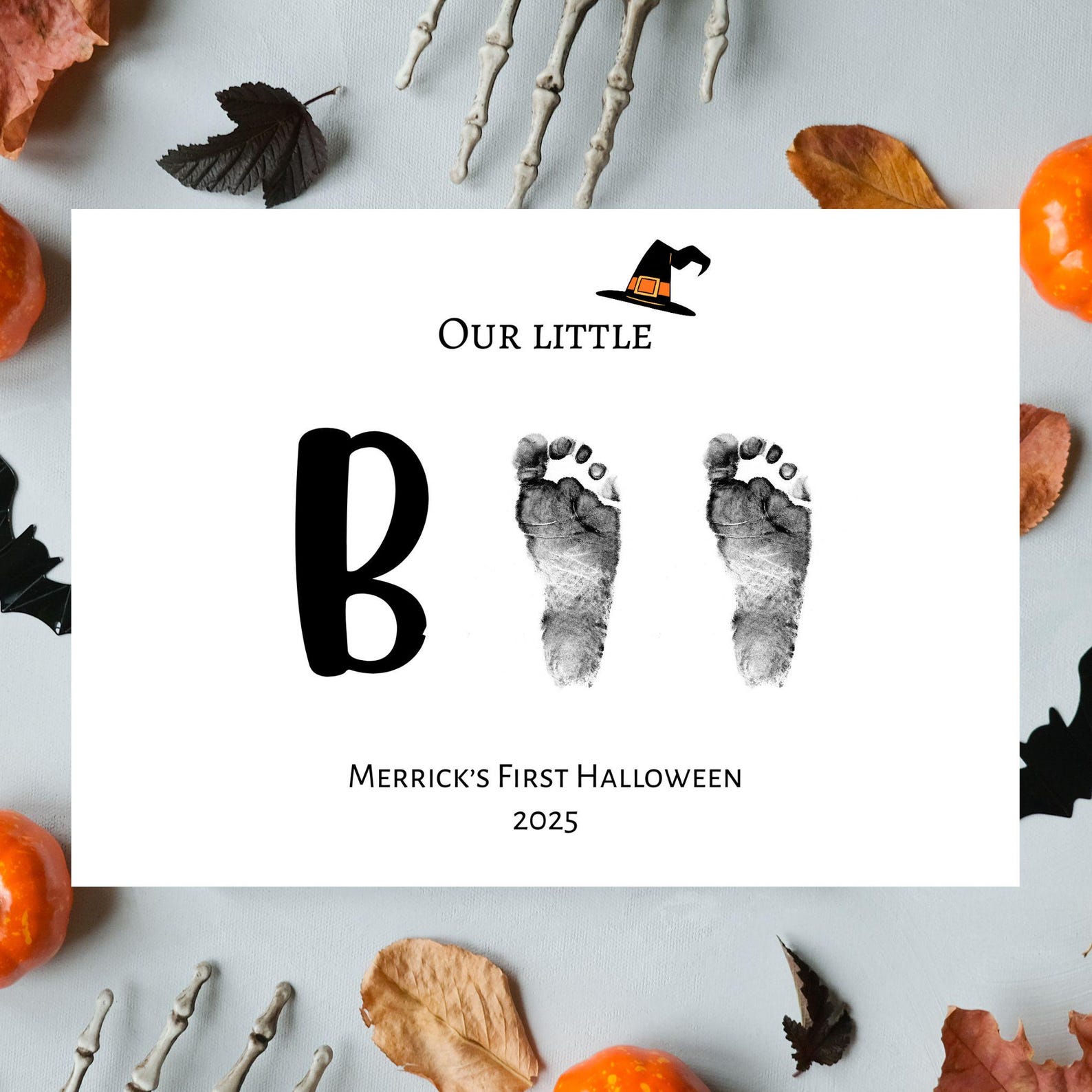 Baby First Halloween Keepsake • Handprint Footprint Art • “our Little ...