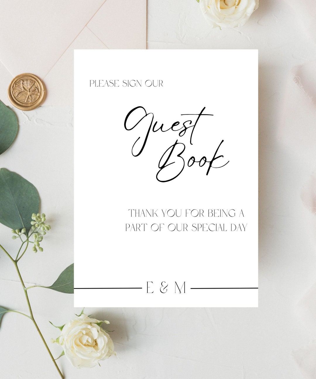 Minimalist Wedding Guest Book Sign, Guest Book Sign, Guest Book ...