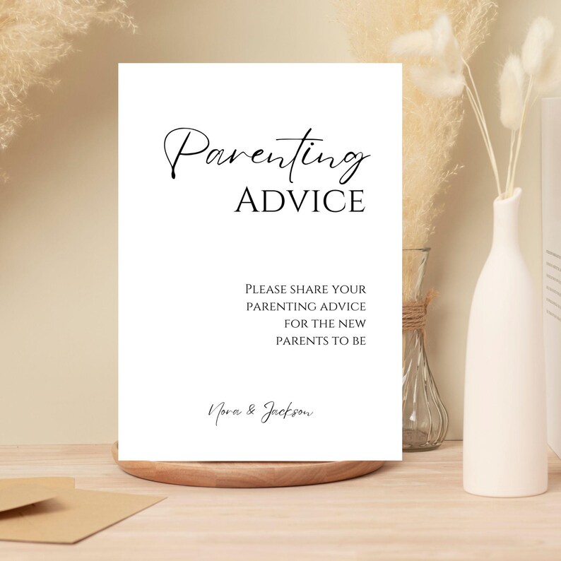 Parenting Advice Sign & Cards: Baby Shower Game (digital Download) - Etsy