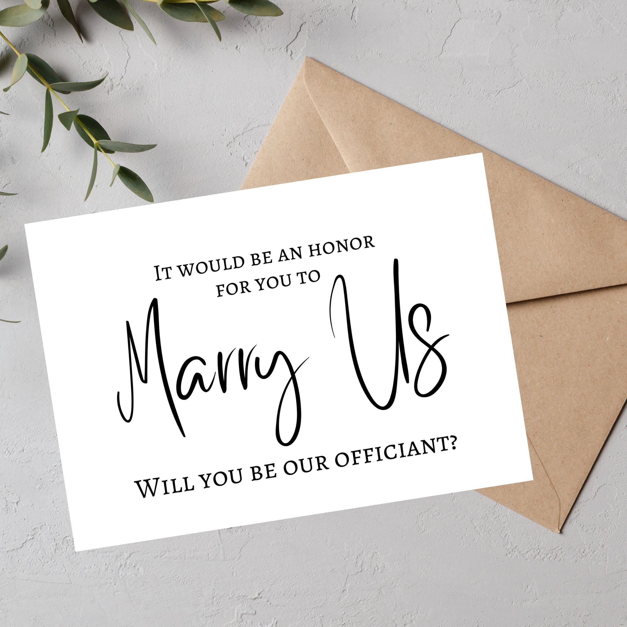 Officiant Proposal Card, Wedding Officiant Proposal, Will You Be Our ...