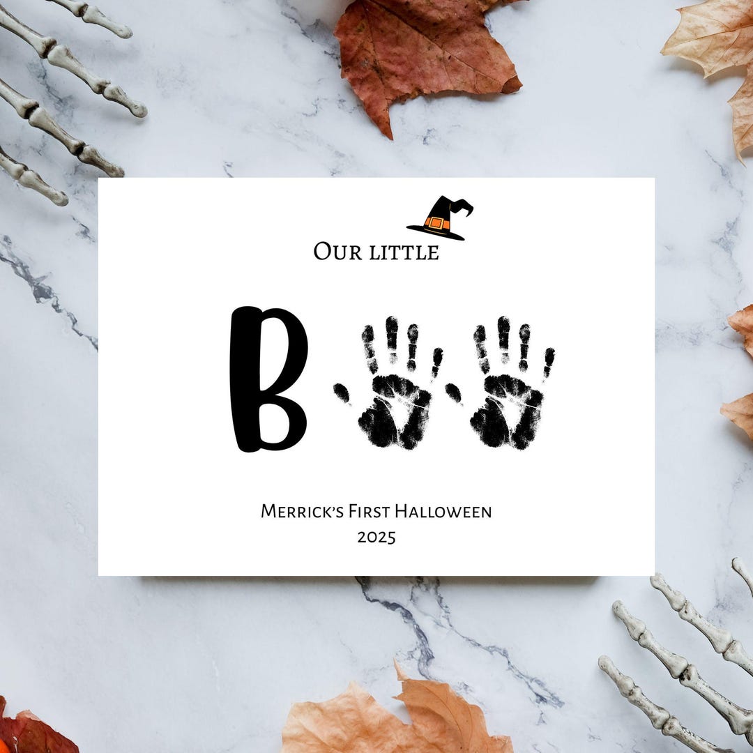 Baby First Halloween Keepsake • Handprint Footprint Art • “our Little ...