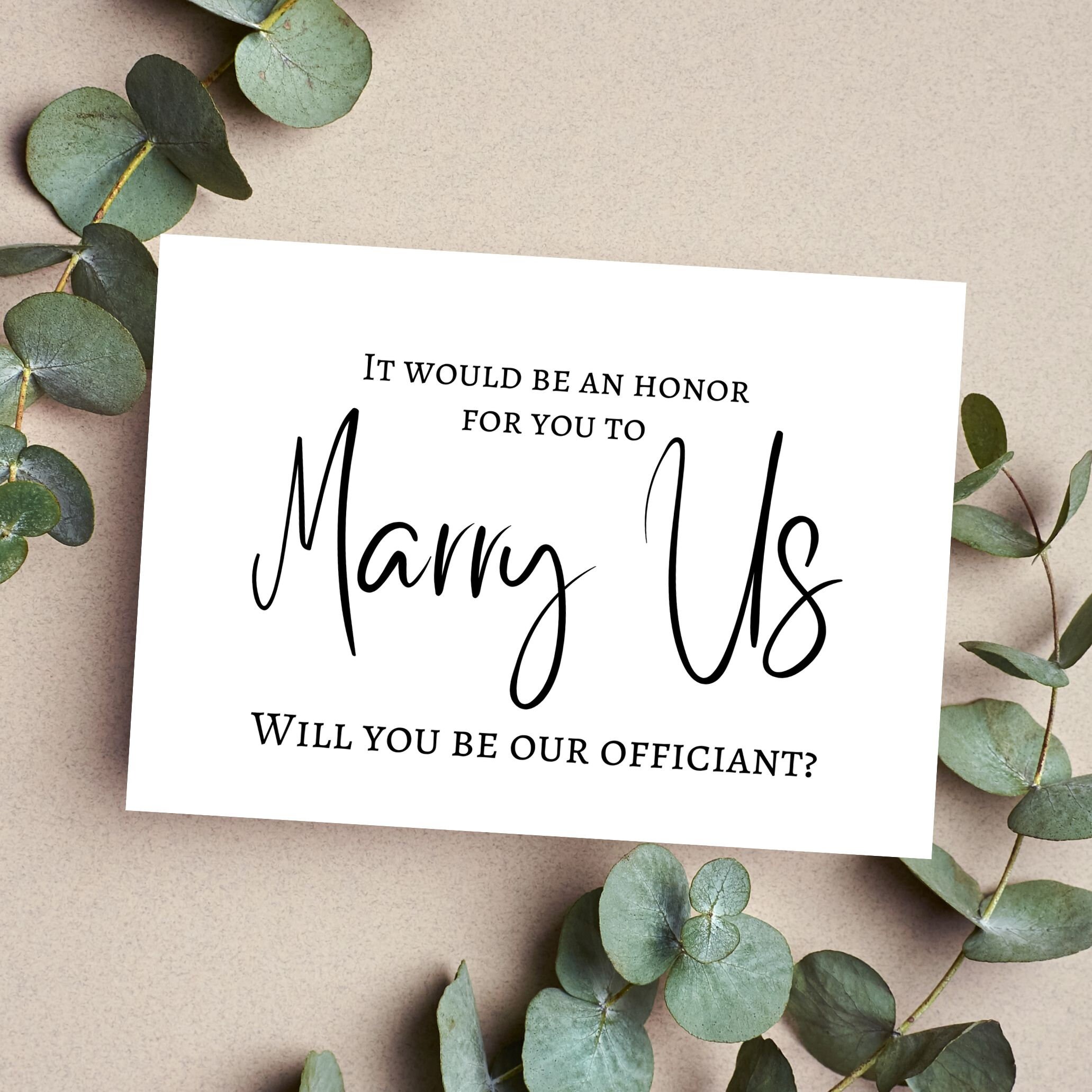 Officiant Proposal Card, Wedding Officiant Proposal, Will You Be Our ...