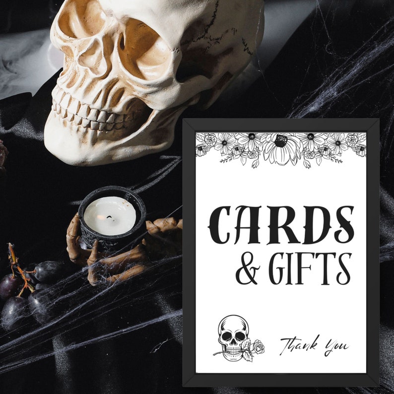Printable Cards & Gifts Sign, Wedding Signs, Gothic Cards and Gifts ...
