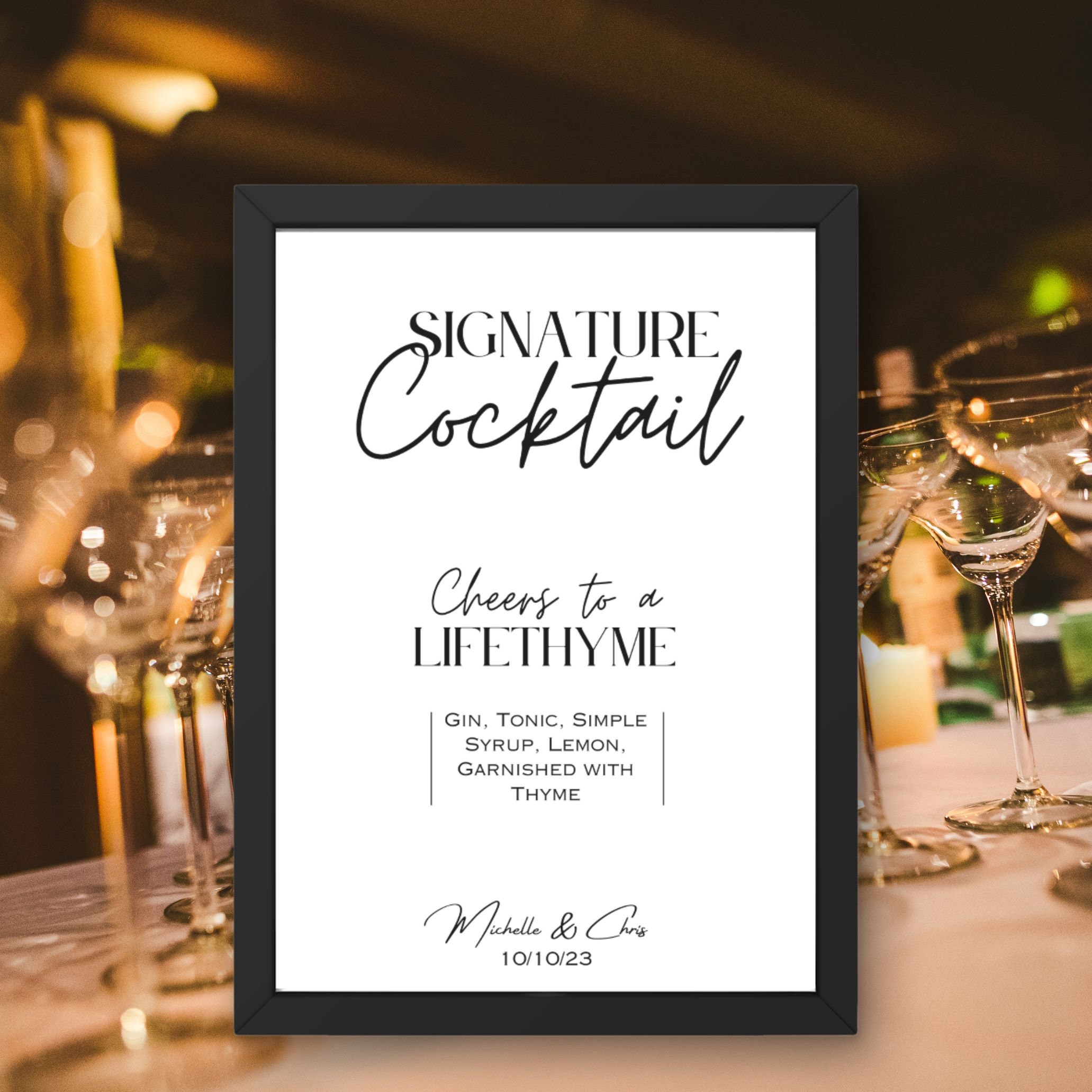 Signature Cocktail Sign, Signature Cocktail, Signature Drink 5x7 ...
