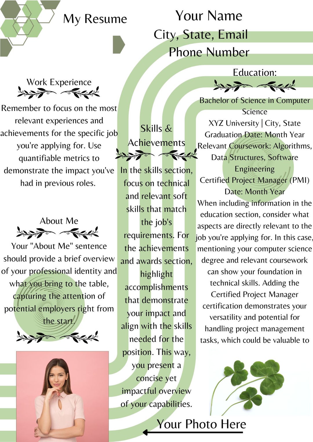 Modelo de currículo, moderno, profissional, ATS, Pict., Fácil de usar ...