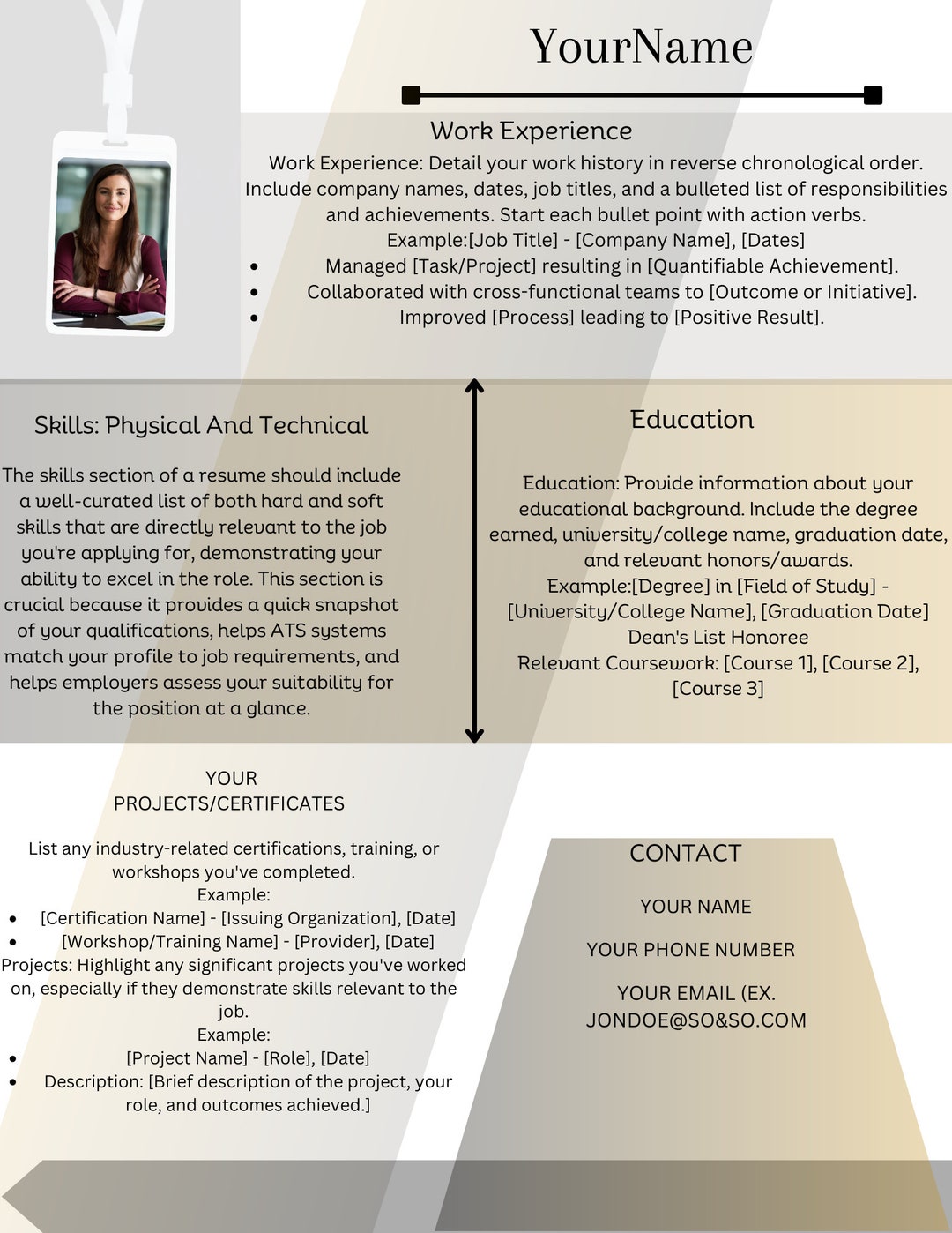 Resume Modern Template 2page(can Be Used as 1), ATS Friendly ...