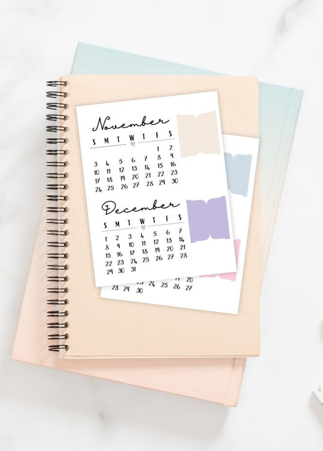 2024 Mini Calendar 12 Monthly Planner Stickers With Tabs 2024 Journal ...
