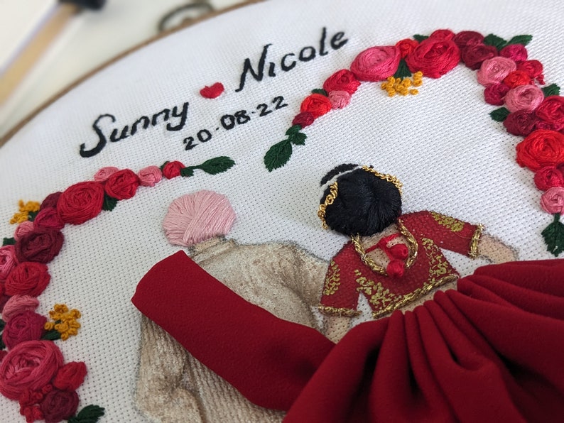 Custom Indian Wedding Date Embroidery Hoop – Personalised Keepsake Gift ...