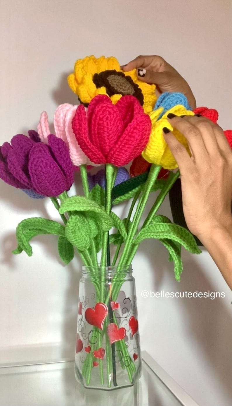 Crochet Single Tulips for Bouquets - Etsy