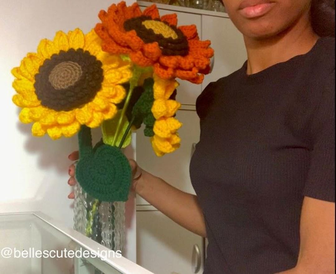 Large and Medium Crochet Sunflower - Etsy
